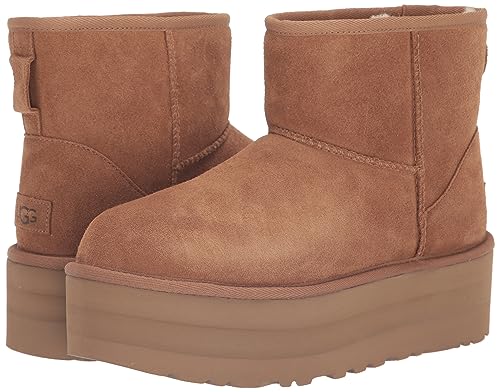 UGG Women's Classic Mini Platform Boots, Chestnut, 9