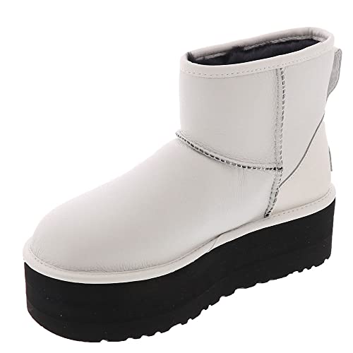 UGG Women's Classic Mini Platform Boots, Ultra Matte White, 12