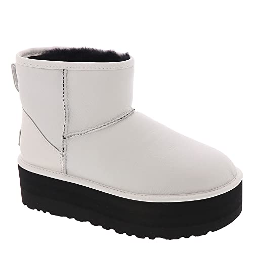 UGG Women's Classic Mini Platform Boots, Ultra Matte White, 12