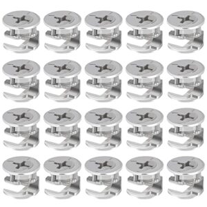 20 pieces furniture cam lock fasteners 15mm x 12mm furniture cam lock nut connectors fittings for cabinet drawer wardrobe panel connecting