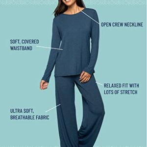 Vanity Fair Women's Beyond Comfort Modal Pajama Set (Short & Long, Long Sleeve-Black, Medium