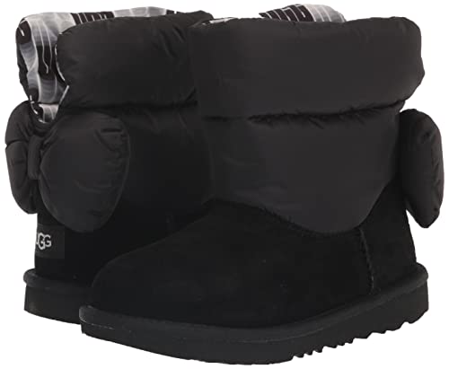 UGG Girls K Bailey Bow Maxi Fashion Boot, Black, 7 Toddler