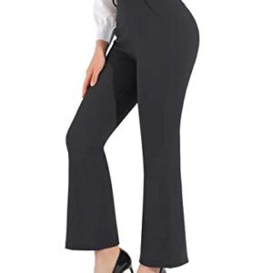 PMIYS Stretchy Dress Pants for Women Bootcut Yoga Pants Wide Leg Work Pant with Pockets XX-Large Black