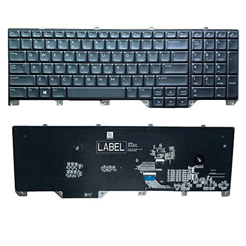 Sierra Blackmon Laptop Replacement Keyboard Compatible for Alienware DELL Alienware Area-51m R1 R2 A51m Perkey RGB Backlit Keyboard Series Black US Layout