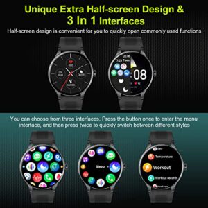 LiveGo Smart Watch for Men Women, 2023 1.3" IP68 Waterproof Smartwatch for Android Phones Compatible iOS iPhone, Activity Fitness Tracker with Heart Rate Blood Pressure Oxygen Sleep Monitor, Black