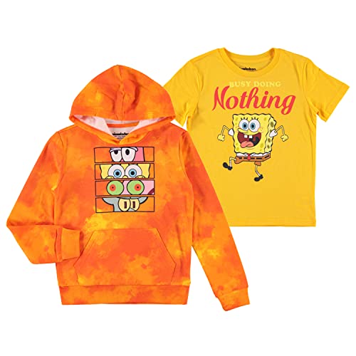 SpongeBob SquarePants Boys Graphic Hoodie and T-Shirt 2-Piece Set (Multi, 6-7)