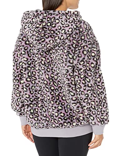 UGG Women's Loyra Sherpa Hoodie, Black Spotty, Medium