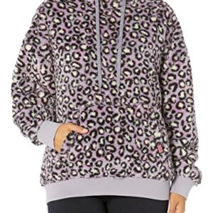 UGG Women's Loyra Sherpa Hoodie, Black Spotty, Medium