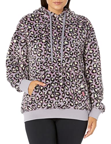 UGG Women's Loyra Sherpa Hoodie, Black Spotty, Medium