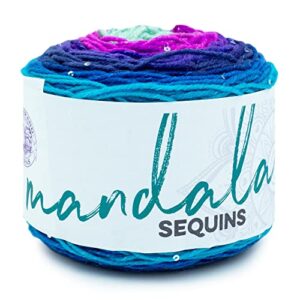 lion brand yarn mandala sequins yarn, tanzanite, 885 foot (pack of 1)