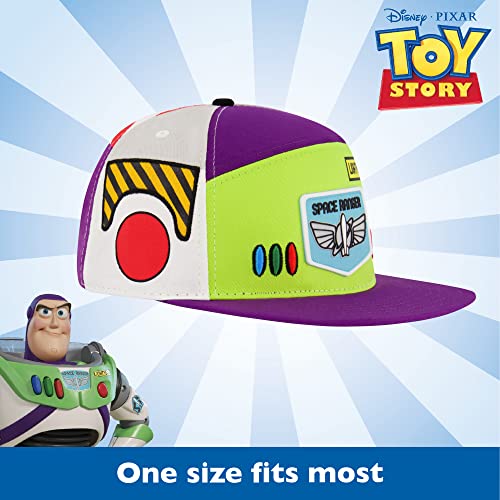 Concept One Disney Pixar Toy Story 4 Baseball Cap, Buzz Lightyear Adult Snapback Hat with Flat Brim, Multicolor, One Size