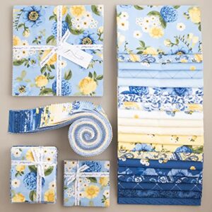 True Fabrics Sunshine Blooms Precut Fabric (Fat Quarter Bundle) - 20 pcs in 18" x 22" cuts