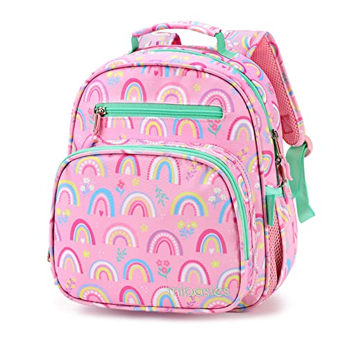 mibasies Toddler Backpack for Girls and Boys 2-4, Preschool Kindergarten Backpack, Cute Kids Backpacks for Girls(Rainbow)