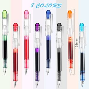 40 Pack Disposable Fountain Pens Set, Colored Ink Extra Fine Nib Classic Design Large Capacity Calligraphy Pens for Journaling, Office Supplies for Sketching, Writing