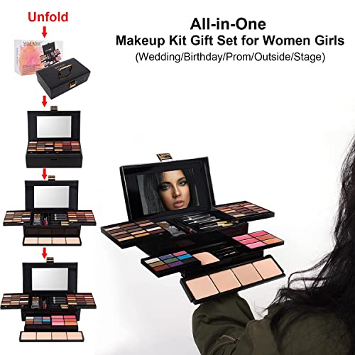 MISS ROSE M 58 Color Professional Makeup Kit, makeup pallet,All In One Makeup Set for Women Girls Beginner,Include Eyeshadow Facial Blusher Eyebrow Powder Face Concealer Powder Eyeliner Pencil and a Mirror(331Y)