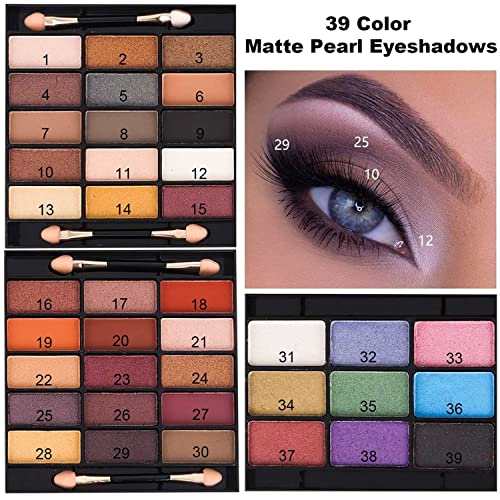 MISS ROSE M 58 Color Professional Makeup Kit, makeup pallet,All In One Makeup Set for Women Girls Beginner,Include Eyeshadow Facial Blusher Eyebrow Powder Face Concealer Powder Eyeliner Pencil and a Mirror(331Y)