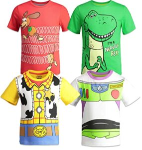 disney pixar toy story buzz lightyear woody rex slinky dog infant baby boys 4 pack t-shirts multi 18 months