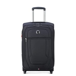 delsey paris helium dlx softside expandable luggage with 2 wheels, black, carry on 21 inch