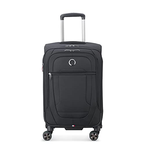 DELSEY Paris Helium DLX Softside Expandable Luggage with Spinner Wheels, Black, Carry on 20 Inch