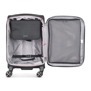 DELSEY Paris Helium DLX Softside Expandable Luggage with Spinner Wheels, Black, Carry on 20 Inch