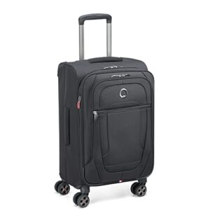 DELSEY Paris Helium DLX Softside Expandable Luggage with Spinner Wheels, Black, Carry on 20 Inch