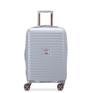 delsey paris cruise 3.0 hardside expandable luggage with spinner wheels, platinum, carry on 21 inch