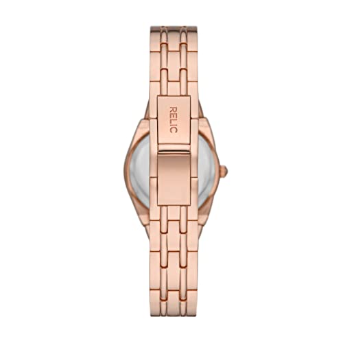 Queen's Court Three-Hand Rose Gold Tone Metal Watch Gift Set with Bracelet Accessories (Model: ZR97001)