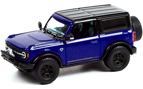 Greenlight Collectible 2021 Bronco 2-Door VIN #001 Lightning Blue w/Navy Pier Blue Interior (Lot #3008) Barrett Jackson Scottsdale Edition 1/64 Diecast Greenlight 37240 E, 37240E