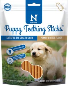 n-bone puppy teething sticks peanut butter flavor, 3.74-oz bag