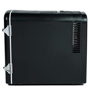 Frigidaire EFMIS175-BLACK Portable Mini Fridge-Retro Extra Large 9-Can Travel Compact Refrigerator, Black, 6 Liters