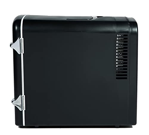 Frigidaire EFMIS175-BLACK Portable Mini Fridge-Retro Extra Large 9-Can Travel Compact Refrigerator, Black, 6 Liters