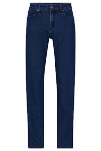 boss men's maine regular fit stretch denim jeans, bright blue