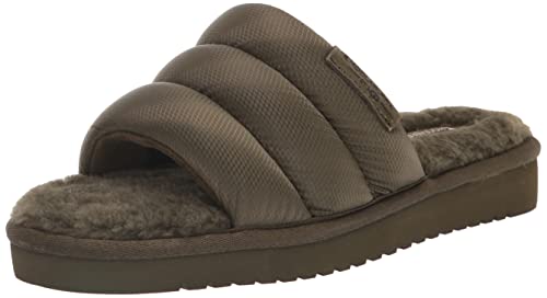 Koolaburra by UGG Men's ROMMIE Nylon Slipper, Dark Olive, 11