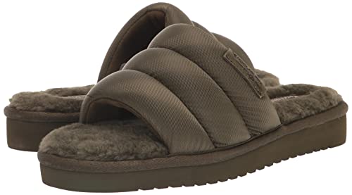 Koolaburra by UGG Men's ROMMIE Nylon Slipper, Dark Olive, 11