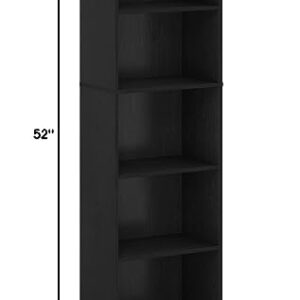 Furinno Luder Bookcase / Bookshelf / Storage Shelves, 5-Tier, Blackwood