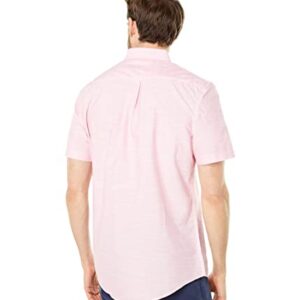 U.S. Polo Assn. Short Sleeve Solid Eoe Slub Woven Shirt Calypso Coral LG