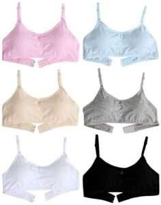 topq girls bras 10-12 years old cute clothes for girls 10-12 teen bras for girls ages 12-14 training bras for girls 14- bra (6pc, one size)