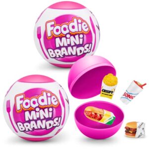 5 surprise foodie mini brands (2 pack) by zuru, mystery capsule real miniature brands collectibles, fast food toys and shopping accessories