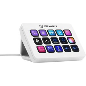 Elgato Stream Deck MK.2 White – Studio Controller, 15 macro keys, trigger actions in apps and software like OBS, Twitch, ​YouTube and more, works with Mac and PC