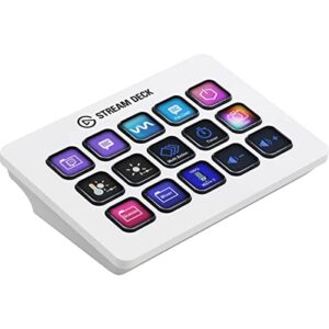 Elgato Stream Deck MK.2 White – Studio Controller, 15 macro keys, trigger actions in apps and software like OBS, Twitch, ​YouTube and more, works with Mac and PC