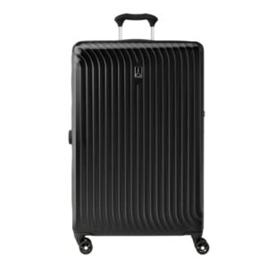 travelpro maxlite air hardside expandable luggage, 8 spinner wheels, lightweight hard shell polycarbonate, black, checked-large 28-inch