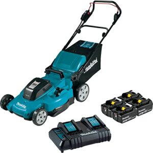 makita xml10ct1 36v (18v x2) lxt® 21" lawn mower kit with 4 batteries (5.0ah)