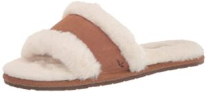 koolaburra by ugg women's milo peep slipper, natural, 9