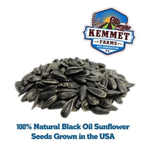 KEMMET FARMS, Premium Bird Food, Black Oil Sunflower Seeds for Birds, Easy No Spill Pour Spout W/Screwable Cap for Storage, 10 lb Bag