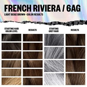 IGK Permanent Color Kit FRENCH RIVIERA - Light Beige Brown 6AG | Easy Application + Strengthen + Shine | Vegan + Cruelty Free + Ammonia Free | 4.75 Oz