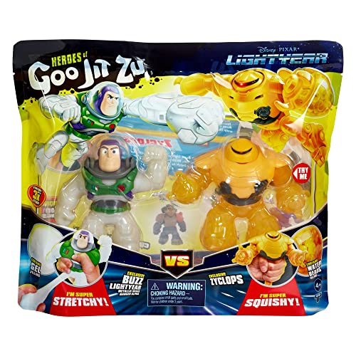 Heroes of Goo Jit Zu Disney Pixar Lightyear - Lightyear Versus Pack - Buzz vs Zyclops, Squishy, Stretchy, gooey Hero