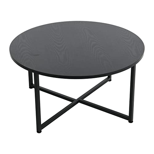 Household Essentials Black Oak Round Coffee Table