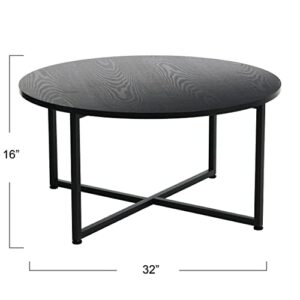 Household Essentials Black Oak Round Coffee Table