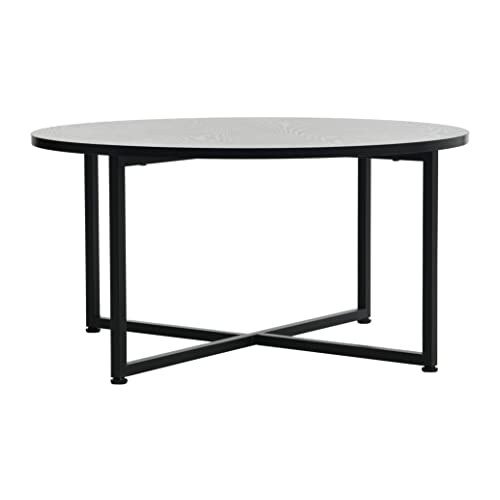 Household Essentials Black Oak Round Coffee Table