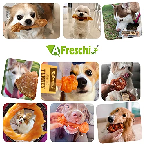 Afreschi Turkey Tendon Dog Treats for Classic Series, All Natural Human Grade Dog Treat, Suitable for Training chew, Ingredient Sourced from USA, Rawhide Alternative, Braided Stick